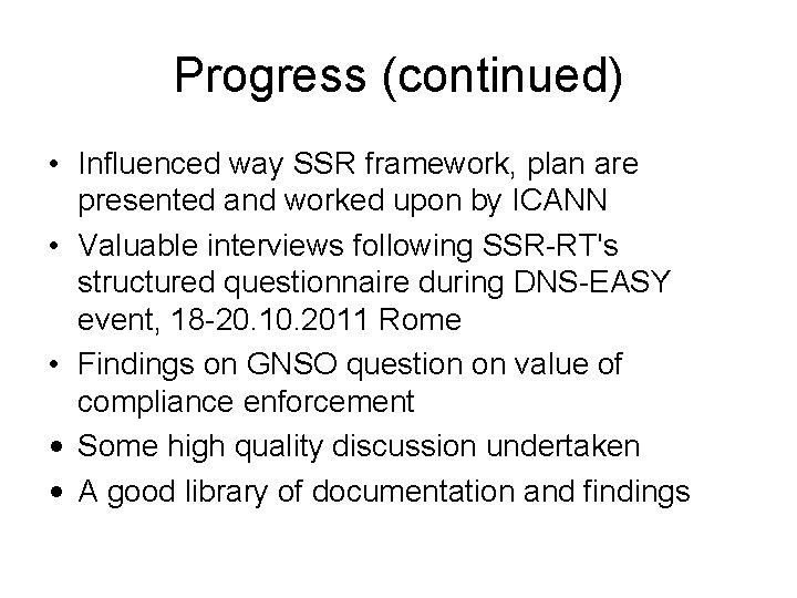 Stability Security and Resilience Review Team Report October