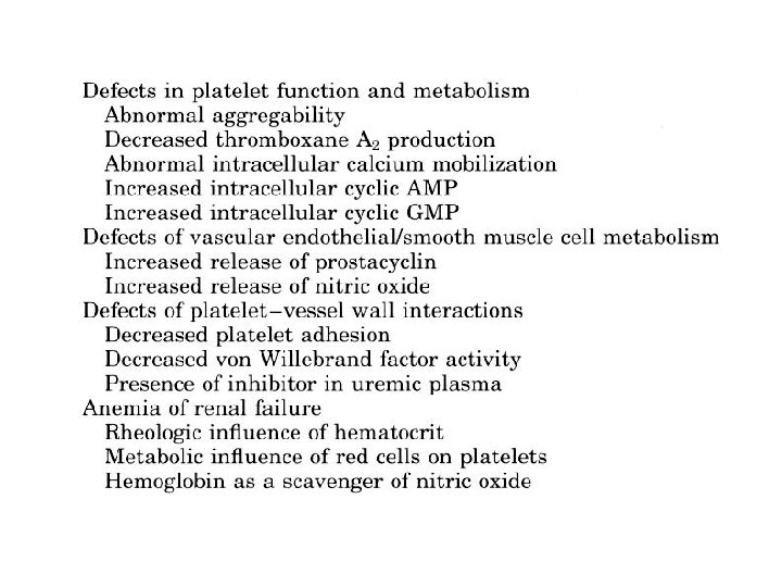 Good Morning 6 June 2003 Uremic Bleeding Pathogenesis