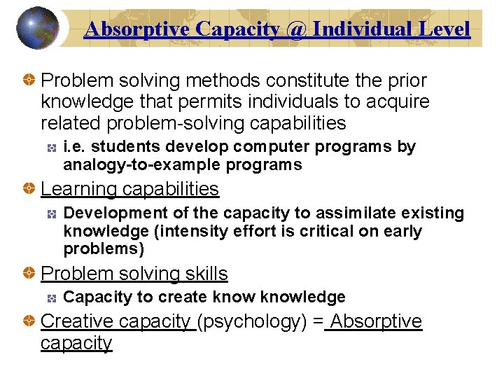 Absorptive Capacity A New Perspective on Learning and