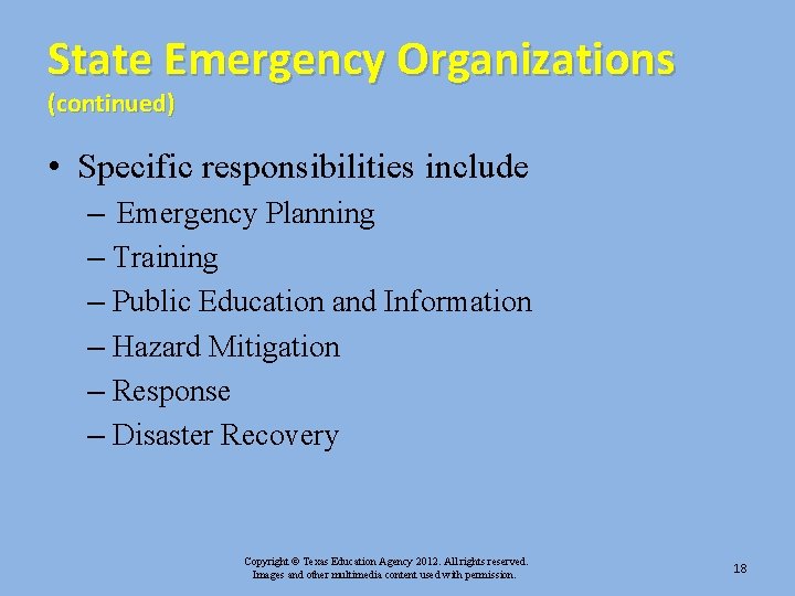 Emergency Management Law Enforcement II Copyright and Terms