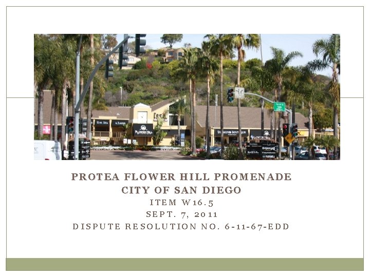 PROTEA FLOWER HILL PROMENADE CITY OF SAN DIEGO