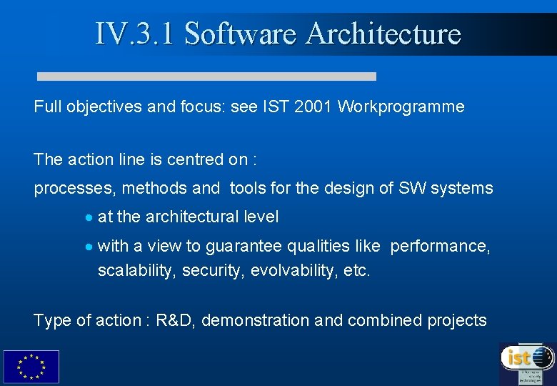 IST 2001 IV 3 1 Software Architecture NCP