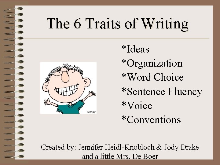 The 6 Traits of Writing Ideas Organization Word