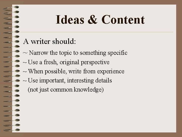 The 6 Traits of Writing Ideas Organization Word
