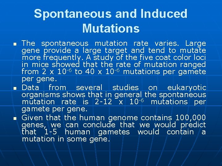 Mutation In this chapter you learn about n
