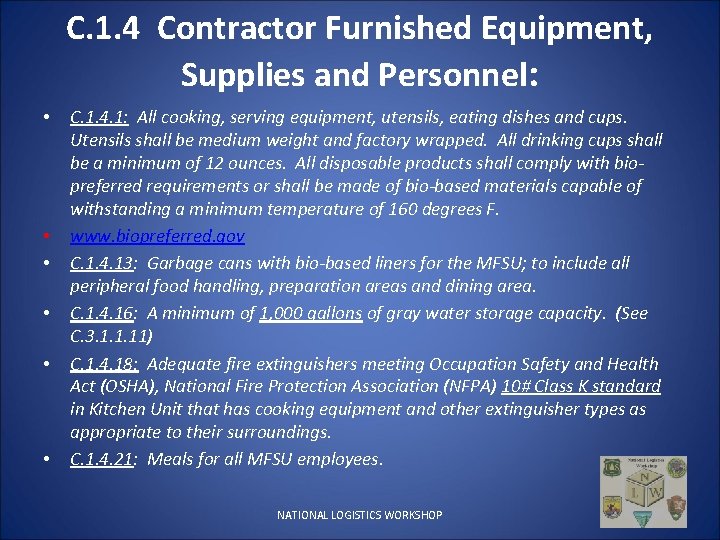 National Mobile Food Services Contract Changes 2010 2014