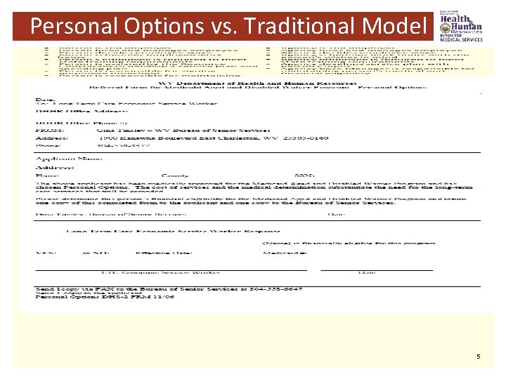 Aged and Disabled Waiver ADW Program PERSONAL OPTIONS