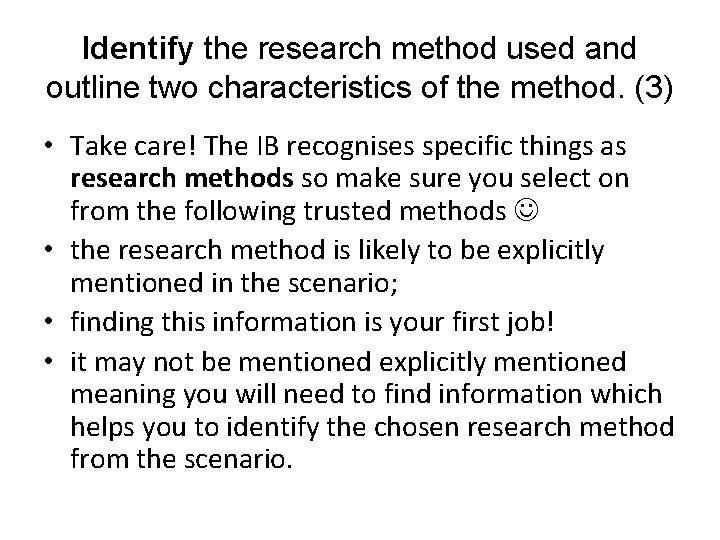 IB Psychology Paper 3 Revision Approaches to Research