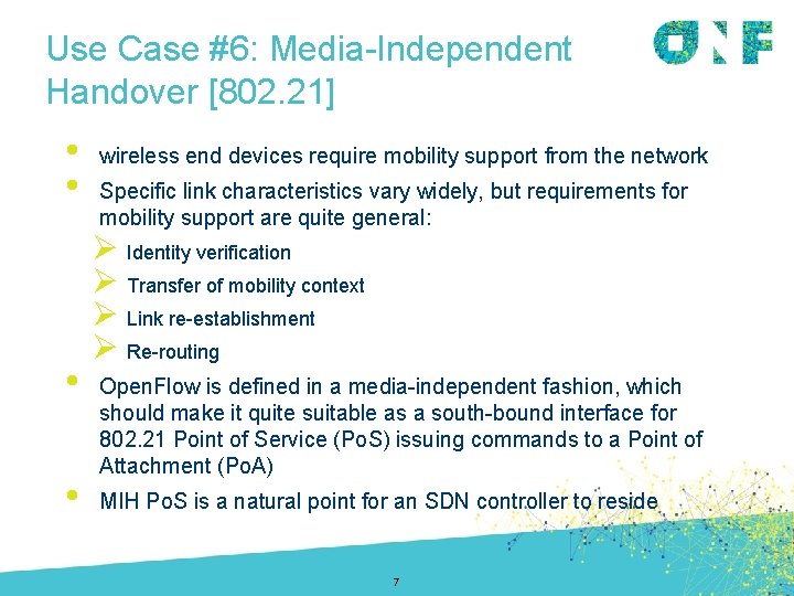 IEEE 802 Wireless Use Cases Wireless Mobility DG