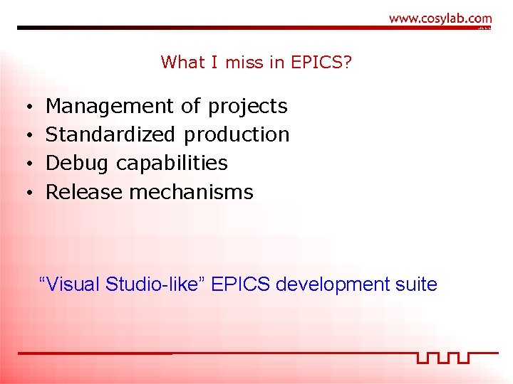 Visual DCT Future Development Rok Sabjan EPICS Meeting