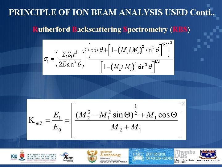 Ion Beam Analysis Dolly Langa Physics Department University