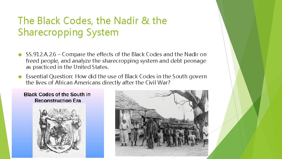 The Black Codes the Nadir the Sharecropping System