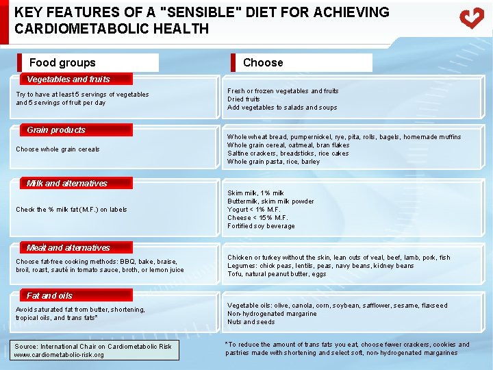 KEY FEATURES OF A SENSIBLE DIET FOR ACHIEVING