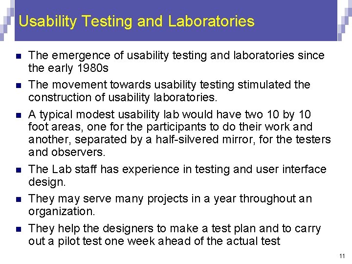 Chapter 4 Evaluating Interface Designs 1 Introduction n