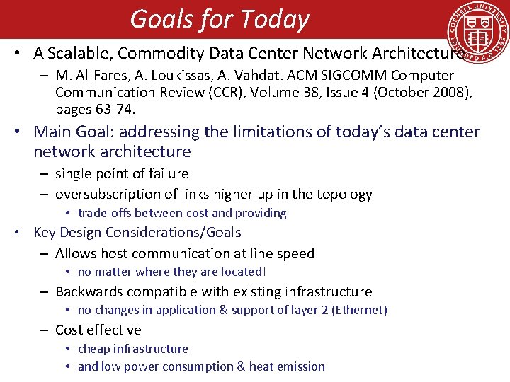 Data Center Network Topologies Fat Tree Hakim Weatherspoon