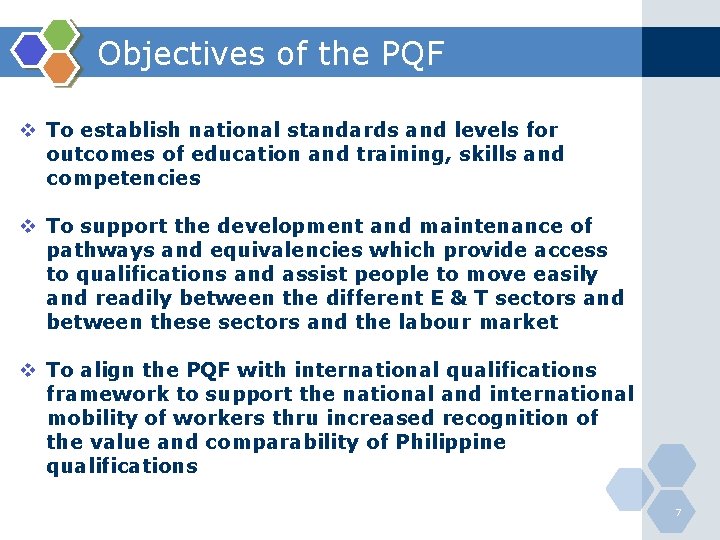 LOGO Philippine Qualifications Framework PQF 1 Outline of