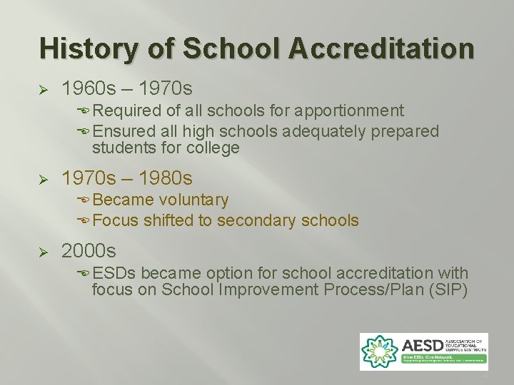 Washington State ESDs and Accreditation A Perfect Combination