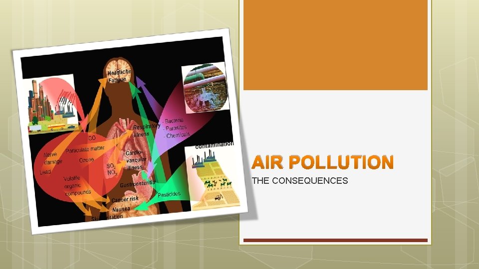 AIR POLLUTION THE CAUSES Human activities that result