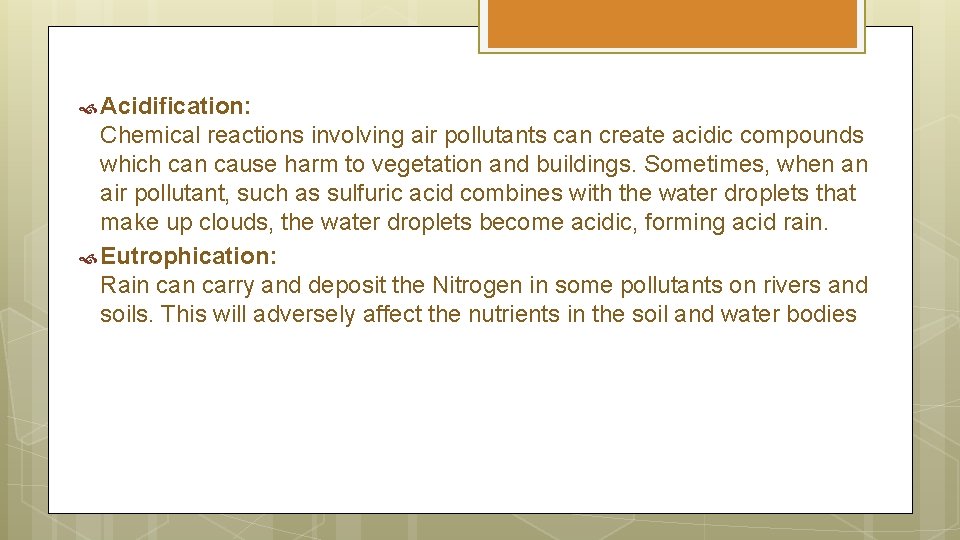 AIR POLLUTION THE CAUSES Human activities that result