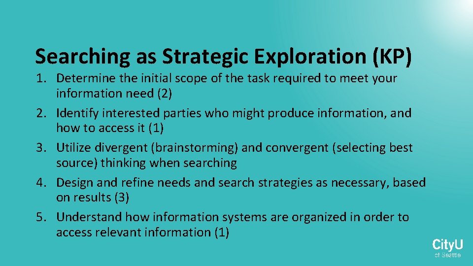 Supporting Student Learning with the Framework for Information