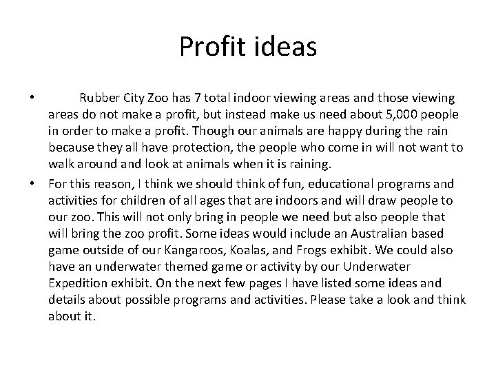 Profit ideas Rubber City Zoo has 7 total