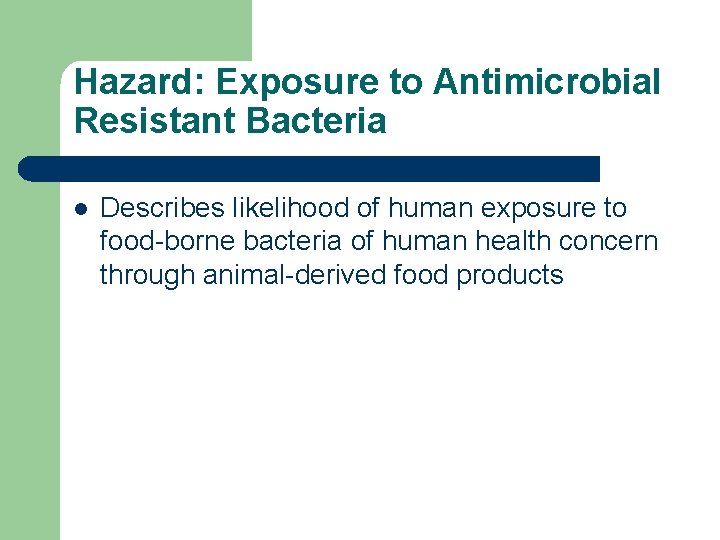 Human Food Safety of New Animal Drugs Microbial
