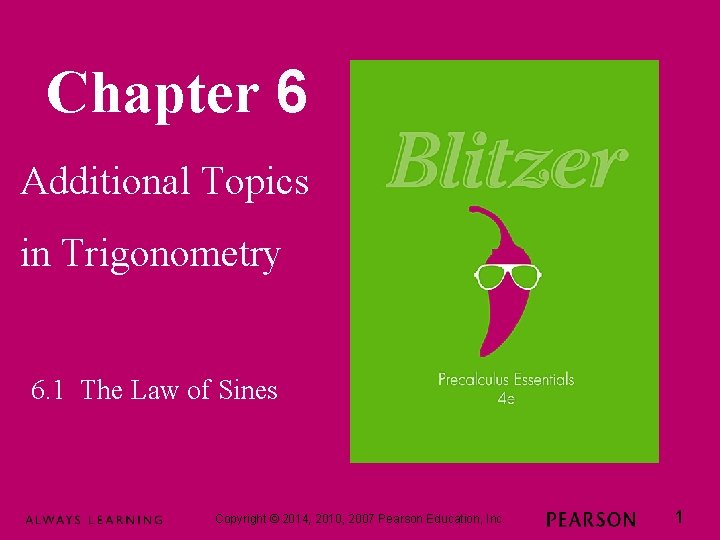 Chapter 6 Additional Topics In Trigonometry 6 1 2460