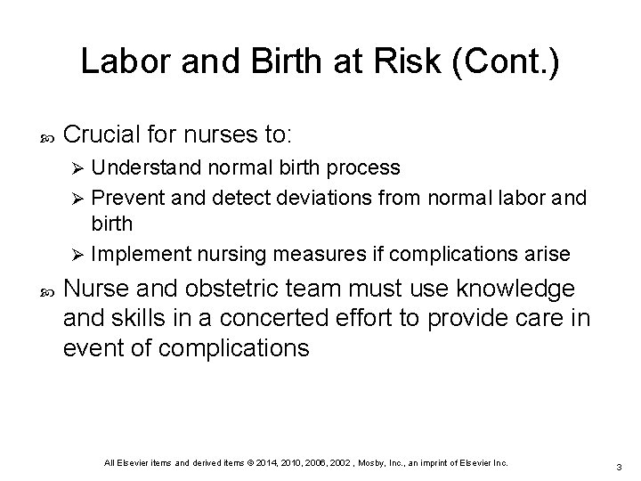 Chapter 17 Labor and Birth Complications All Elsevier