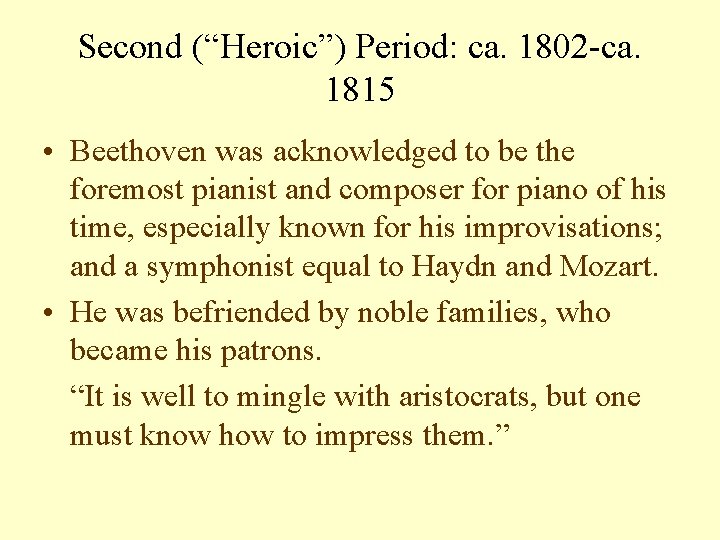 Beethoven Life and Works An Overview First Period
