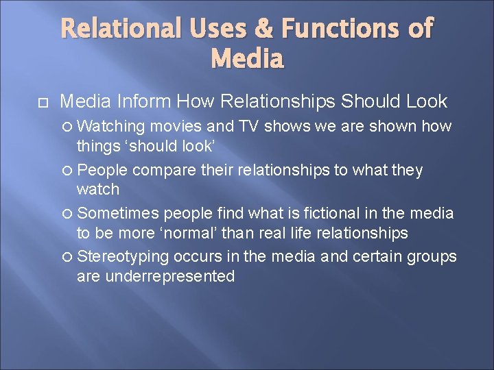 CHAPTER 10 RELATIONAL USES UNDERSTANDING MEDIA Lecture by