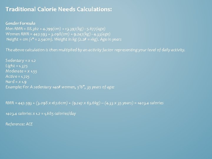 BALANCING NUTRITION Food Physical Activity WHAT IS A