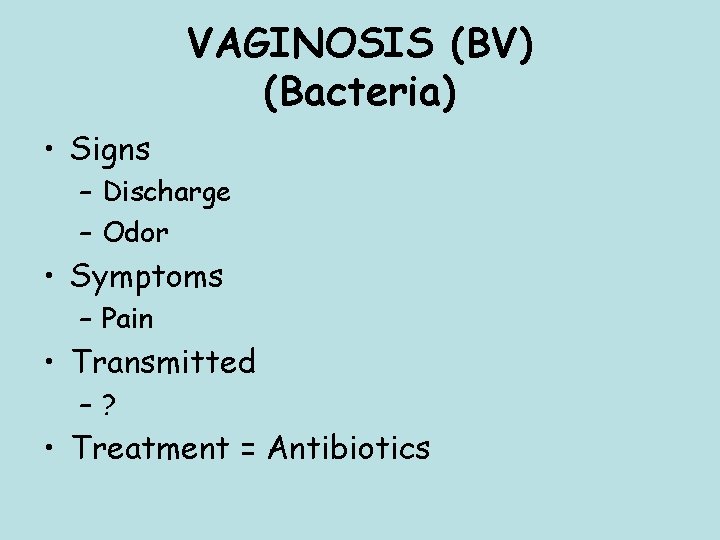 Vocabulary VD venereal disease STD sexually transmitted disease