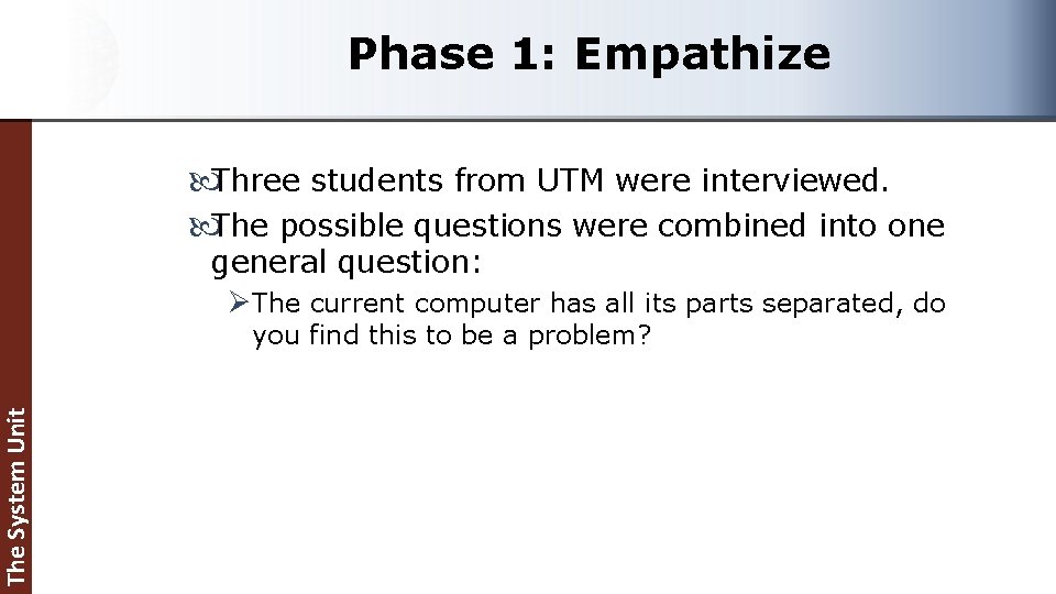 Chapter DESIGN THINKING CHAPTER 5 SYSTEM UNIT GROUP