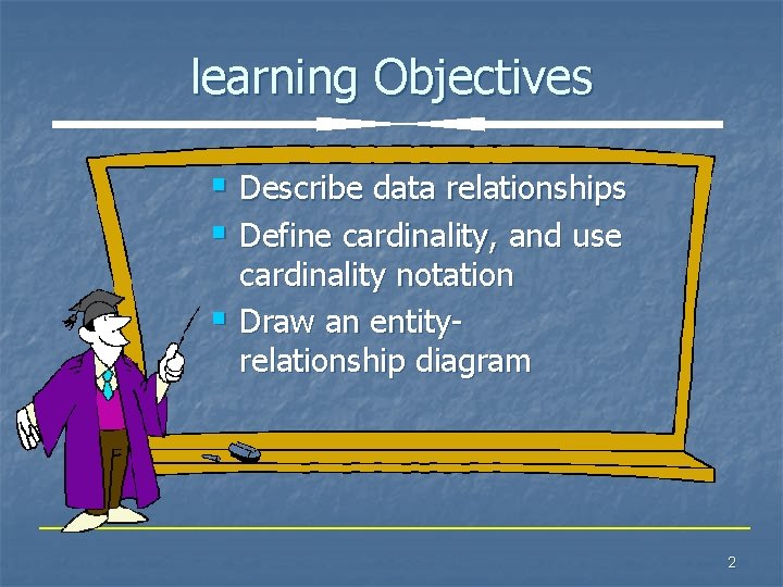 ERD diagram Mr Ahmad AlGhoul learning Objectives Describe