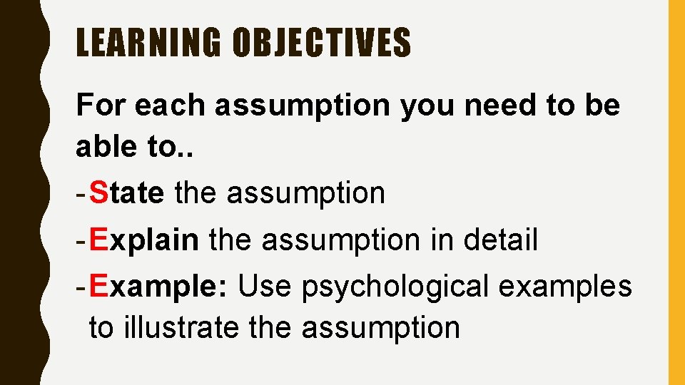 MAIN ASSUMPTIONS UNIT 1 THE POSITIVE APPROACH INTRODUCTION