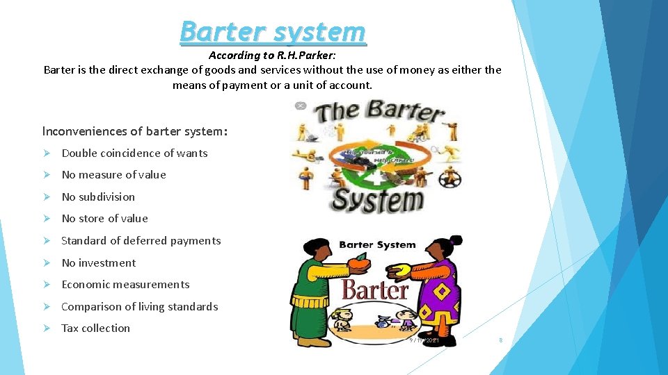 Introduction to Money Contents Evolution of money Barter