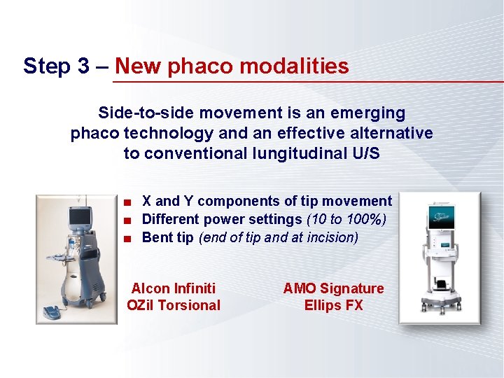 Phaco Tip Displacement and Working Frequencies of different