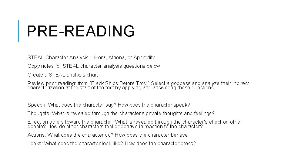 FROM THE BLACK SHIPS OF TROY To understand