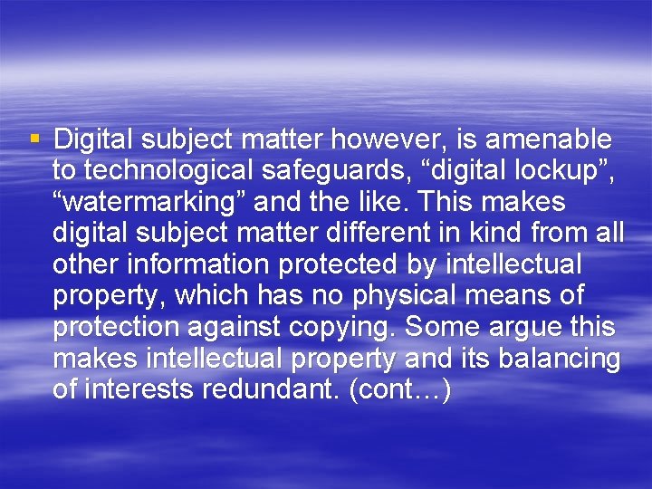BALANCING INTERESTS INTELLECTUAL PROPERTY Prof Michael D Pendleton