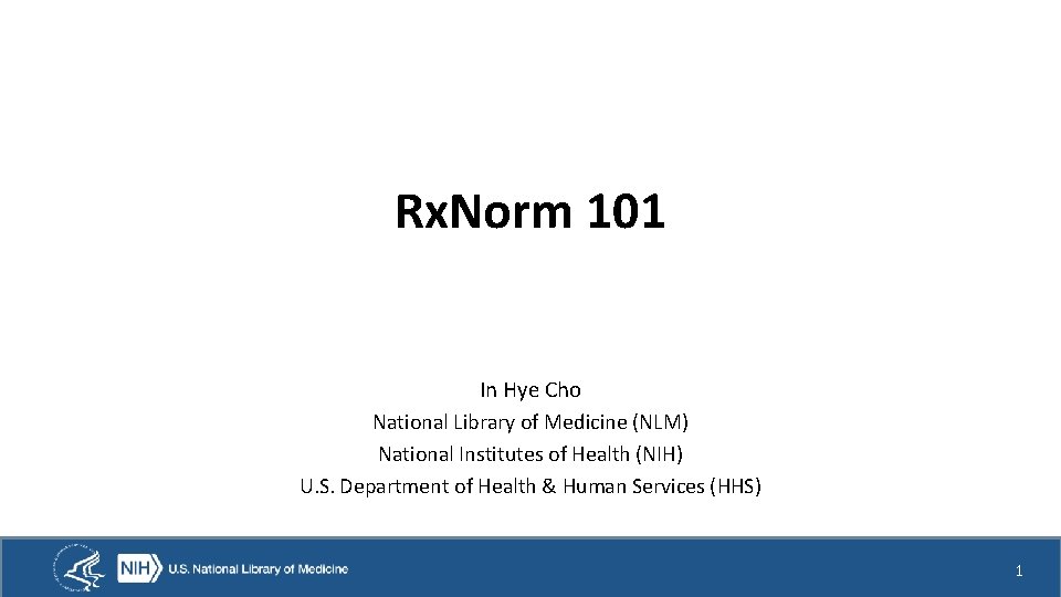 Rx Norm 101 In Hye Cho National Library
