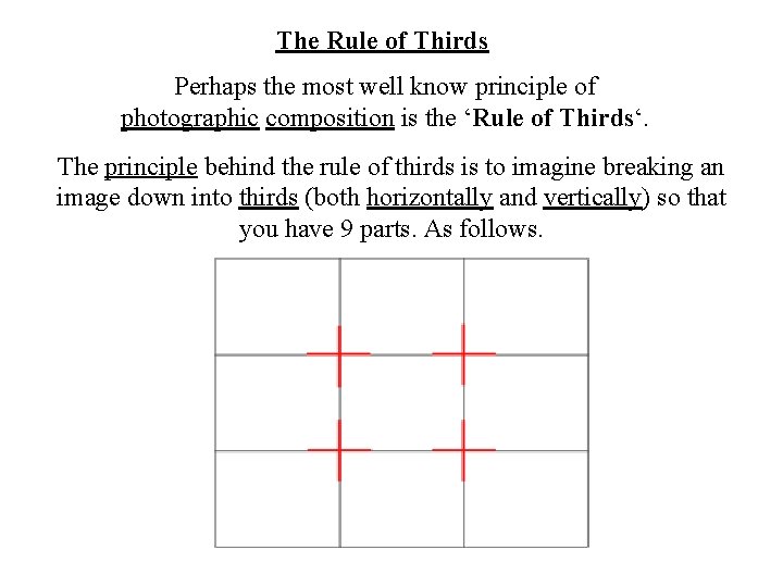 Composition The arrangement of the elements subject or