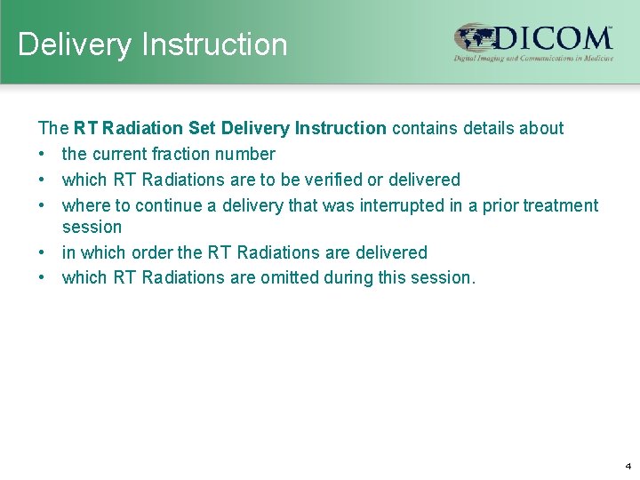 DICOM Second Generation Radiotherapy Supplement 160 Patient Setup