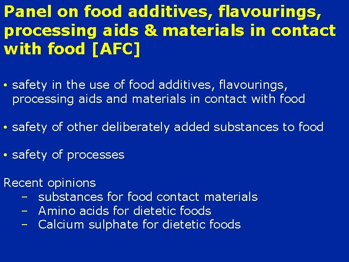 EU Scientific Advisory System Prof Albert Flynn Chairman