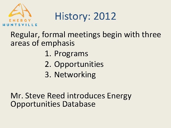 Energy Huntsville Vision Mission Strategy Dr Bill Carswell