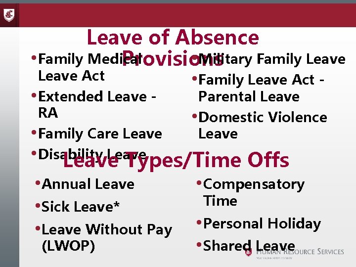 Understanding and Managing Medical Related Leaves Presented by