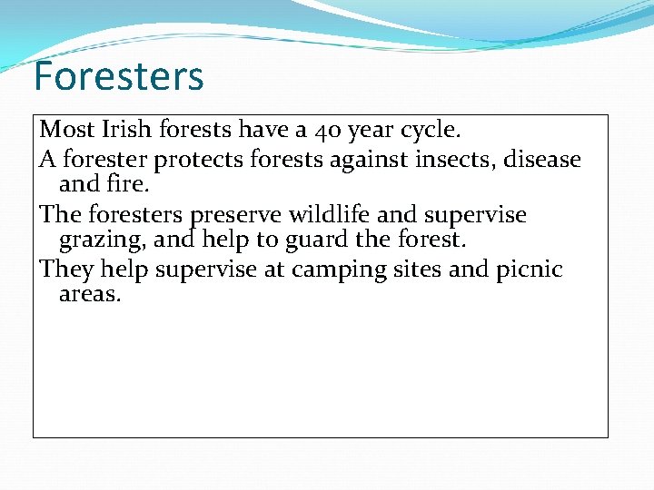 IRISH FORESTS A project by 4 th and