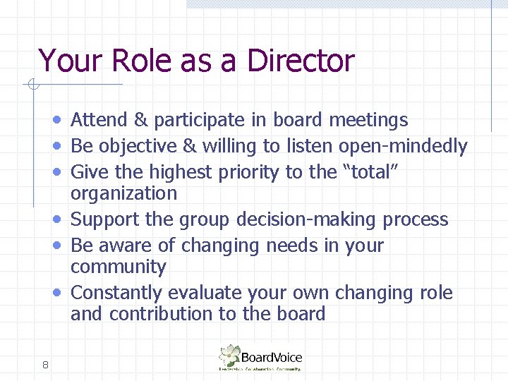 Gainful Governance A Primer for Board Members Objectives
