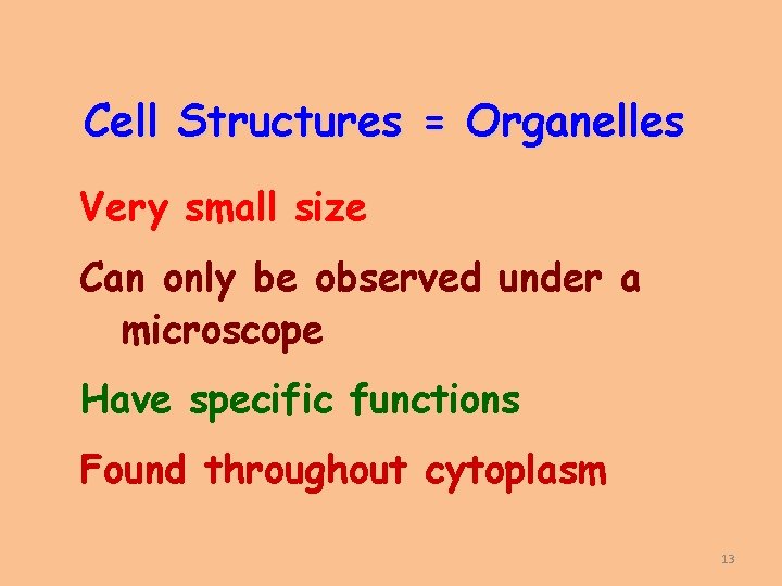 Basic Structure of a Cell 1 Introduction to