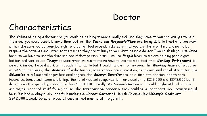 Career Research Project Stephanie Job Why I want