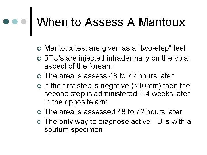 Intradermal injections Interpretation of Mantoux Tests Intradermal ...